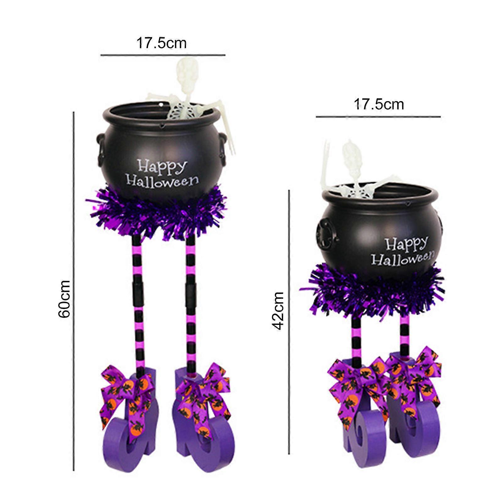 Halloween Witch Candy Bowl Long Legs Standing Witch Cauldron with ...