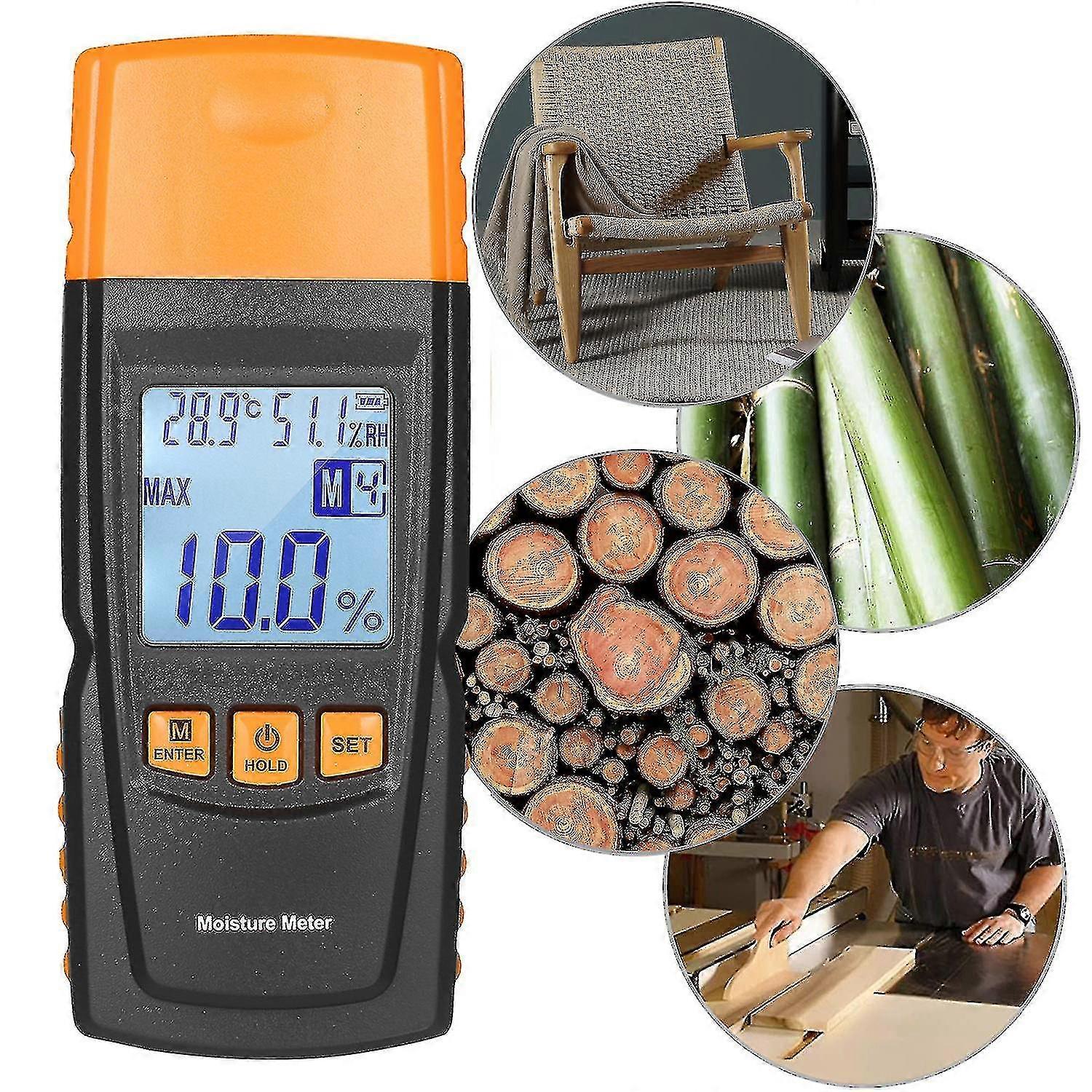 3-in-1 Digital Wood Moisture Meter Firewood Water Content Analyzer ...