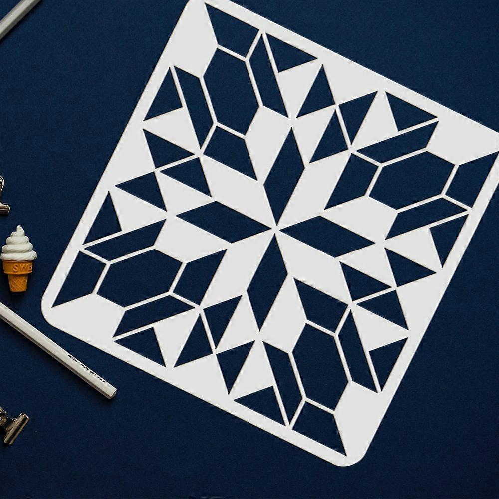 1pc Barn Quilt Stencil 30x30cm Reusable Kaleidoscope Quilt Block ...
