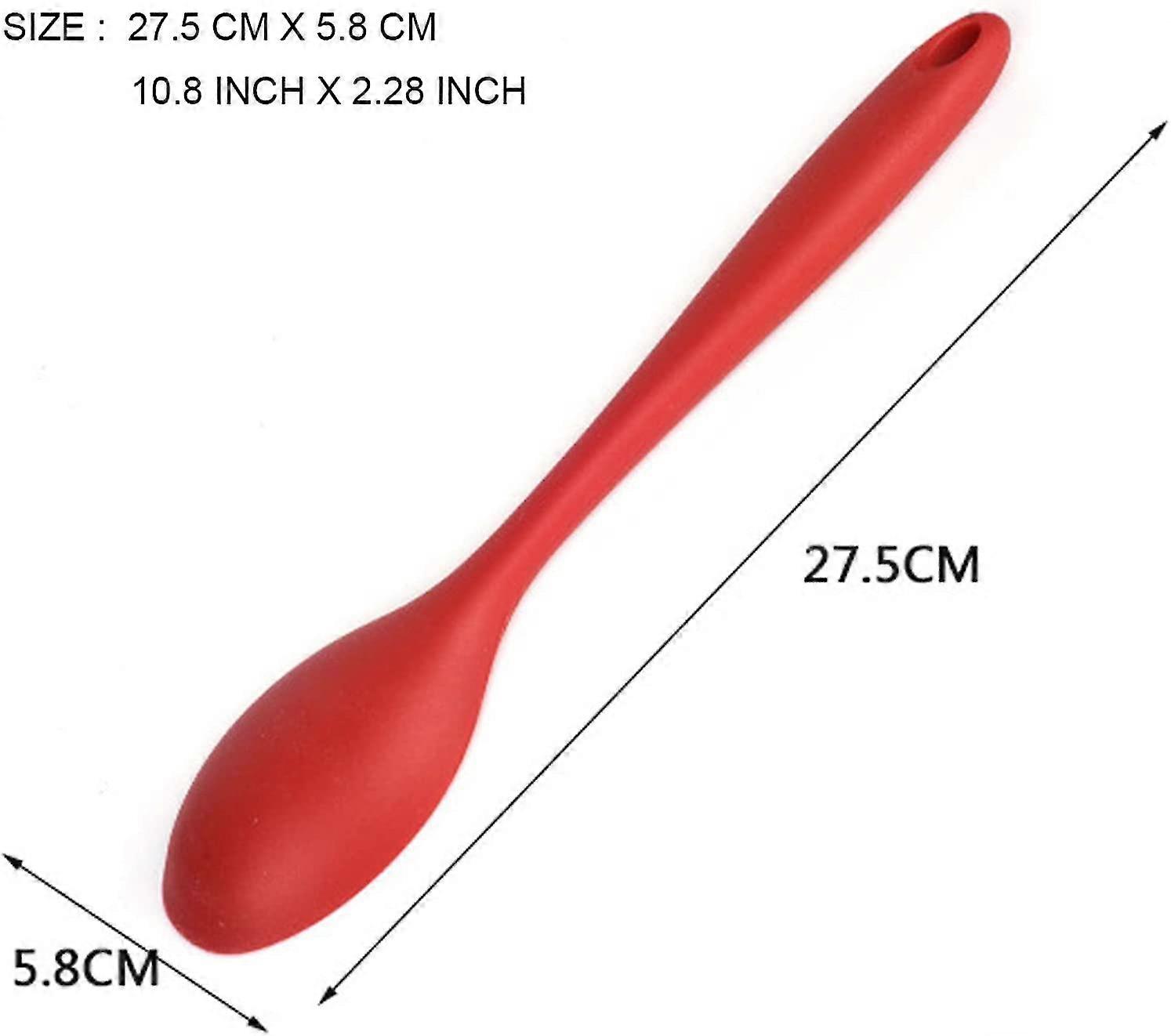 Set Of 2 Silicone Nonstick Stirring Spoons Heat Resistant Cooking ...