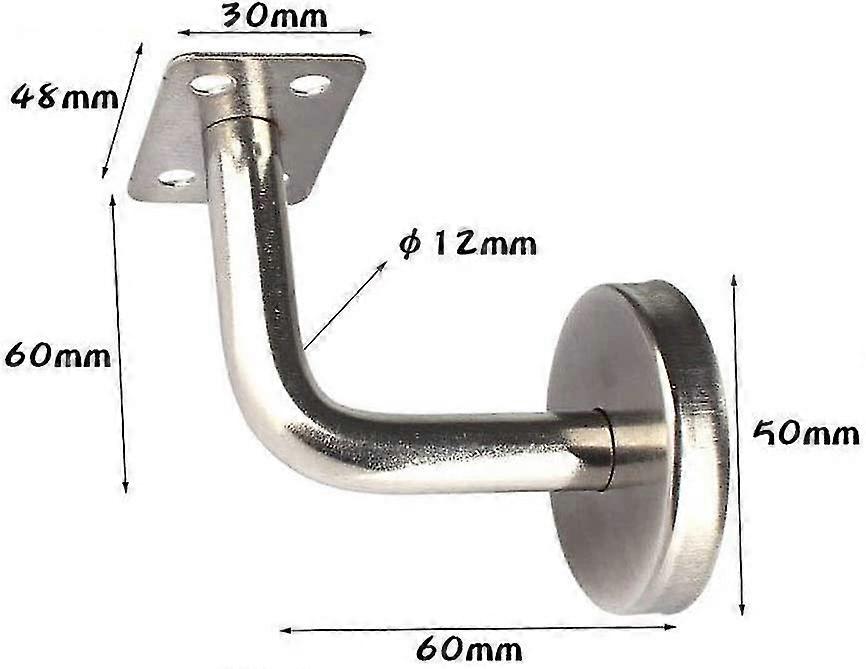 4 Stainless Steel Handrail Brackets In White For Wall Mounted Stair ...