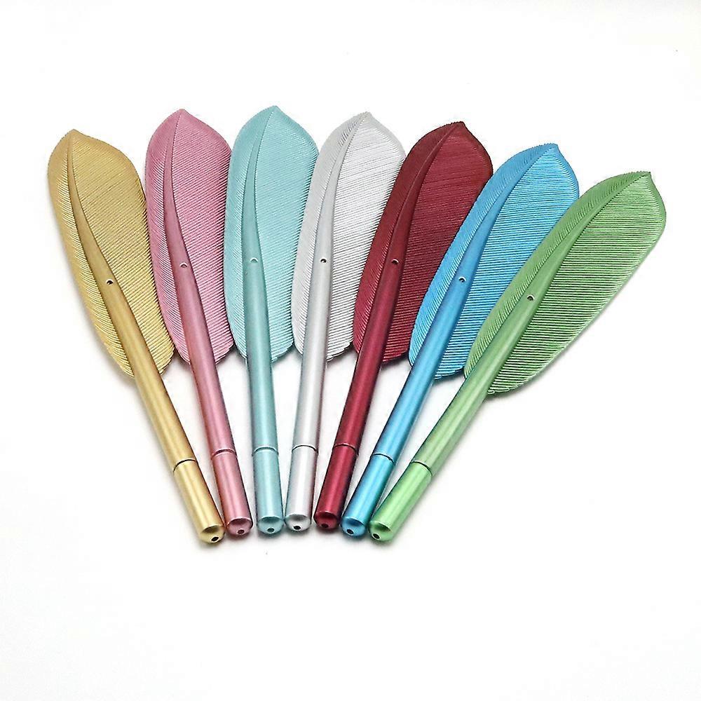 6 Pieces Feather Pens Cute Ballpoint Pen Artificial Feather Black Gel ...