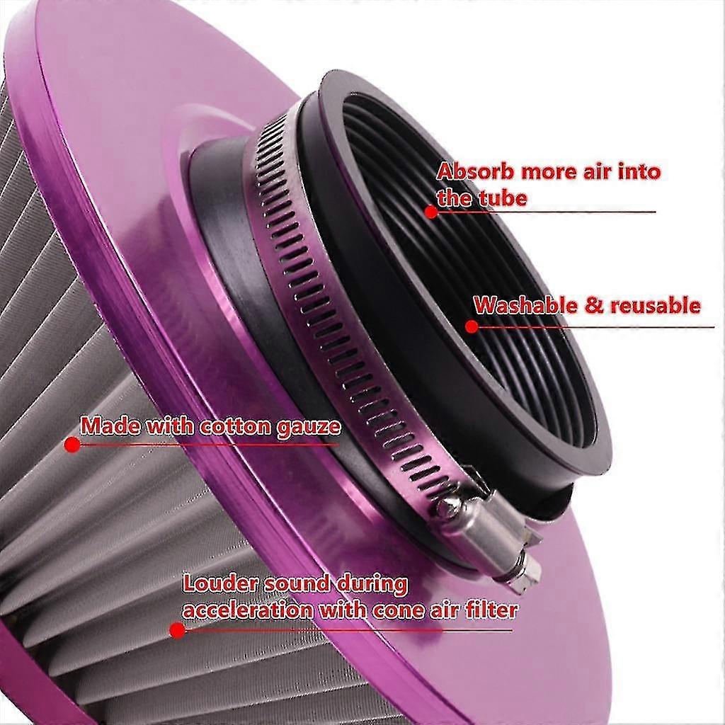 76mm 3-inch Universal Mushroom Air Intake Filter Cleaner High Flow ...