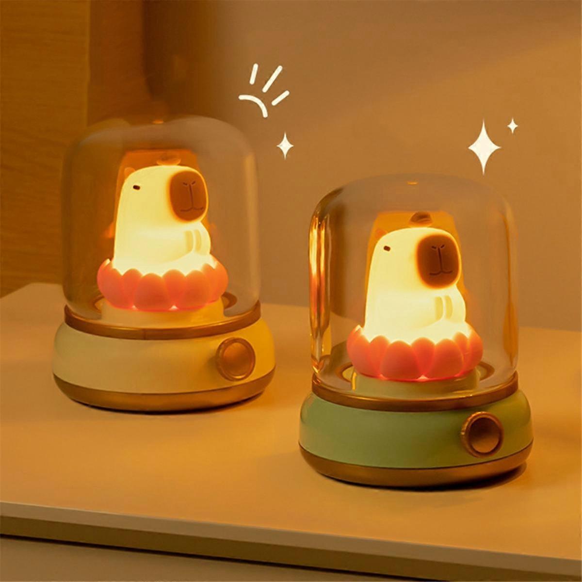 Good Luck Lotus Capybara Lamp Cartoon Capibala Night Light Girl ...
