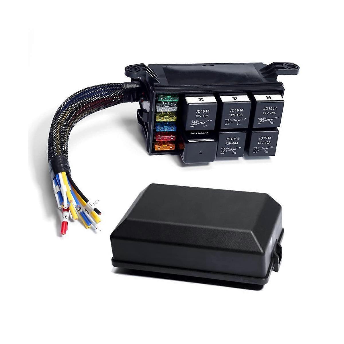 12V Relay Fuse Box Prewired Relay Box Automotive with 5Pcs 5Pin Relays ...