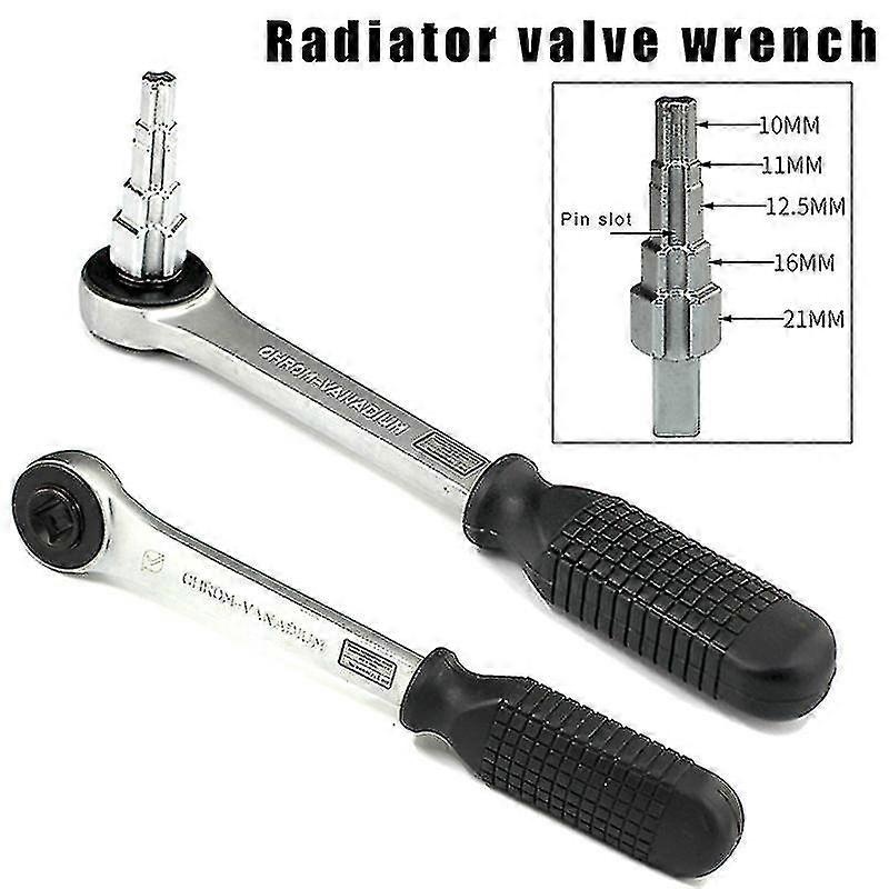 Radiator Spanner Hand Tool Radiator Stepped Wrench+Ratchet Carbon Steel ...