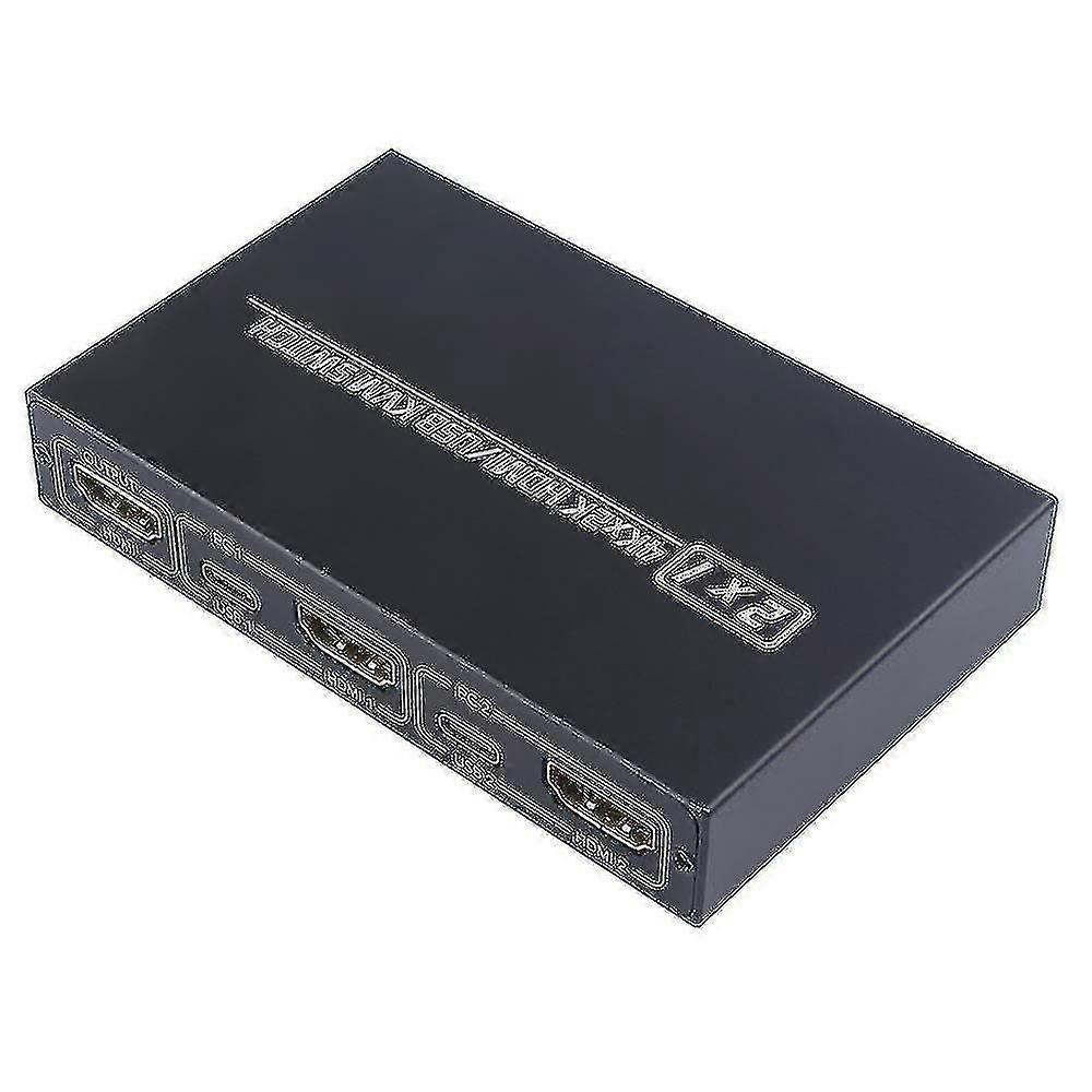 2 Port Hdmi Usb Kvm 4k Switch Splitter For Shared Monitor Keyboard And Mouse Adaptive | Fruugo UK