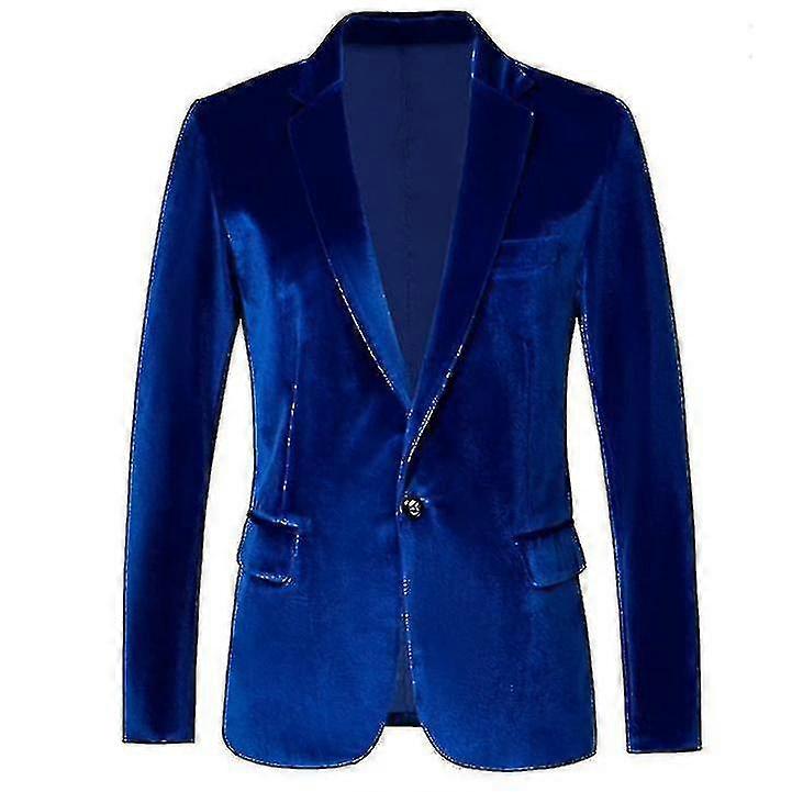 Men's Slim-fit Solid Velvet Blazer Tuxedo Dinner Suit Jacket | Fruugo UK