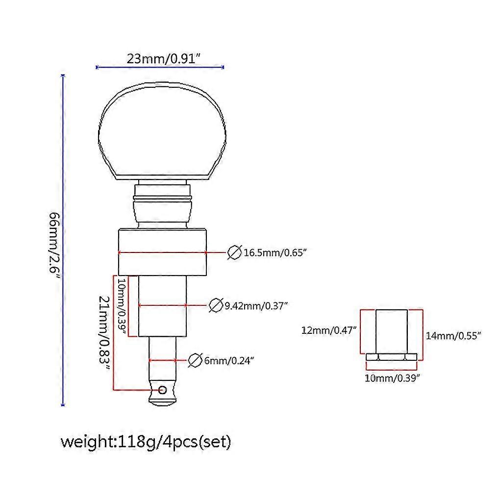 4pcs Banjo Tuning Peg Head Banjo Machine Head Tuner Standard Banjo ...