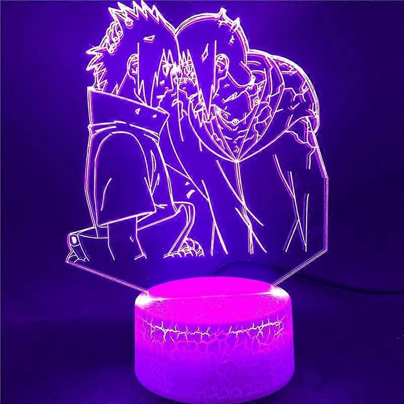 Naruto Kakashi Uchiha Sasuke 3D Illusion Night Light Lamp Smart Touch ...