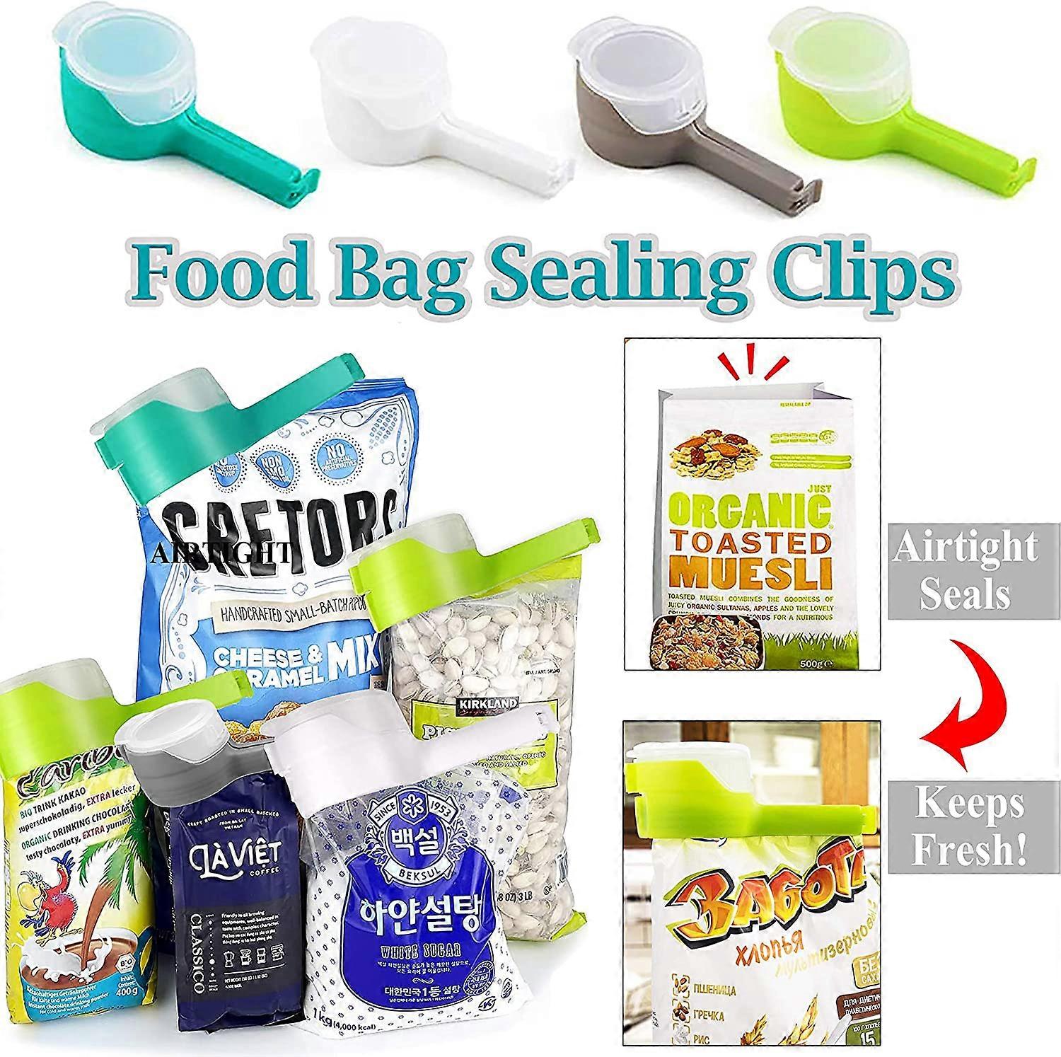 Bag Clips for Food, Food Storage Sealing Clips with Pour Spouts ...