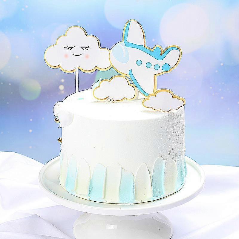 Kids Birthday Cake Toppers Cartoon Cloud Hot Air Balloon Airplane Shape ...