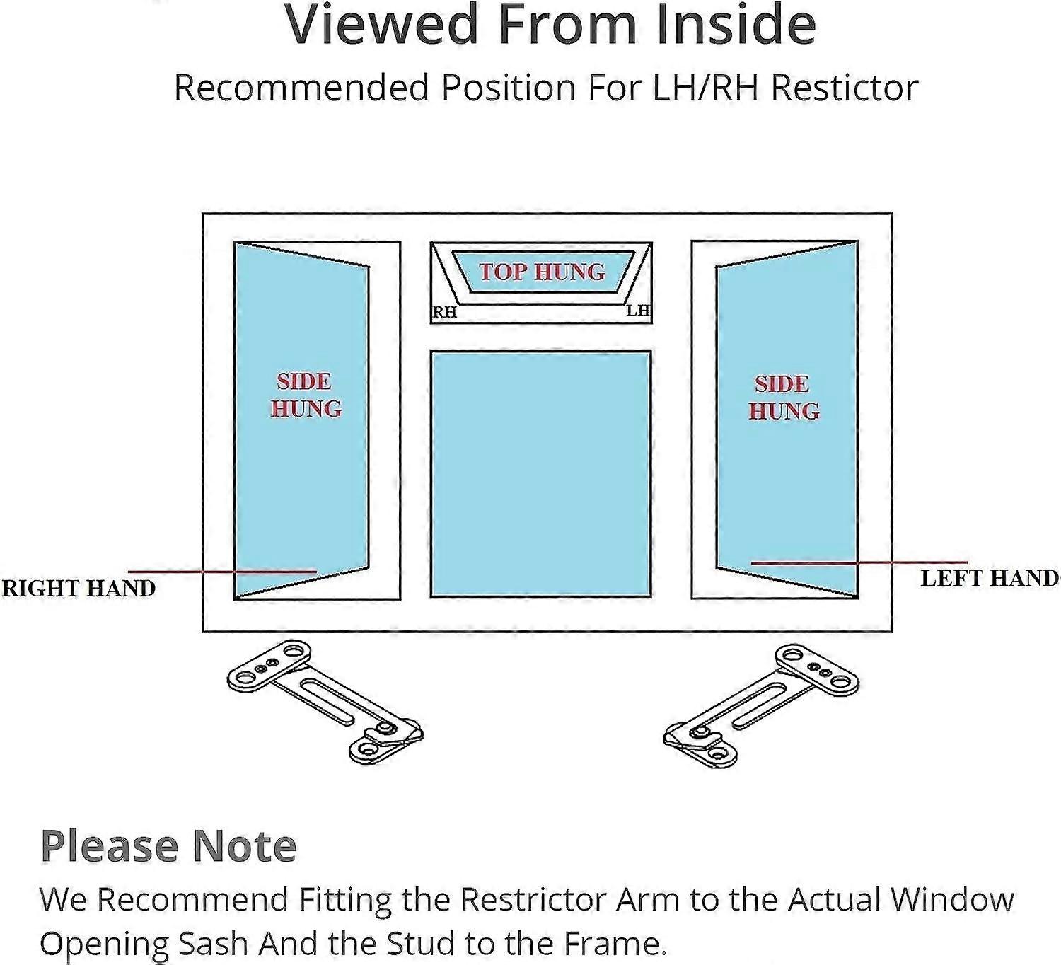 4PCS UPVC Window Lock Stainless Steel Window Restrictor Blocks Latches ...