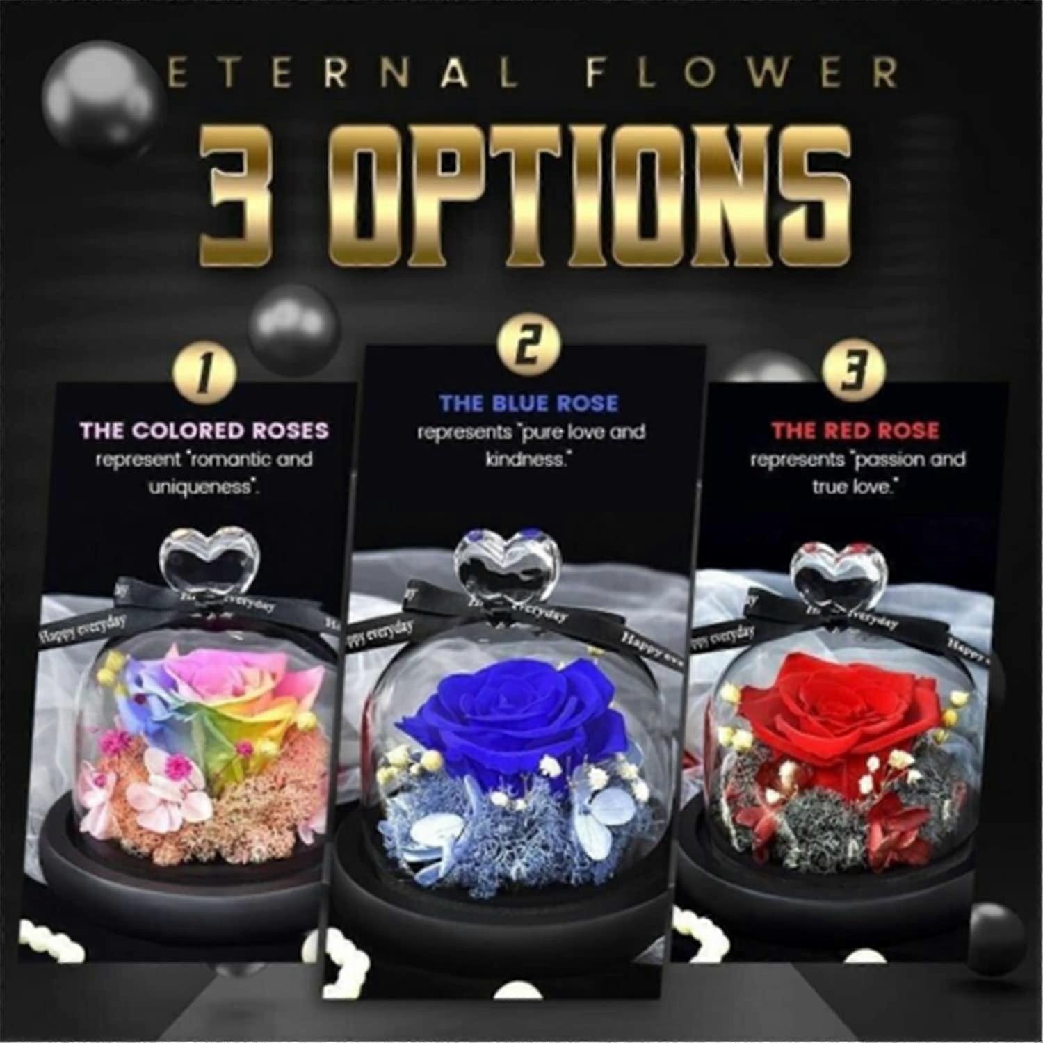 Eternal Rose in Glass,Preserved Rose with Heart Design in Glass ...