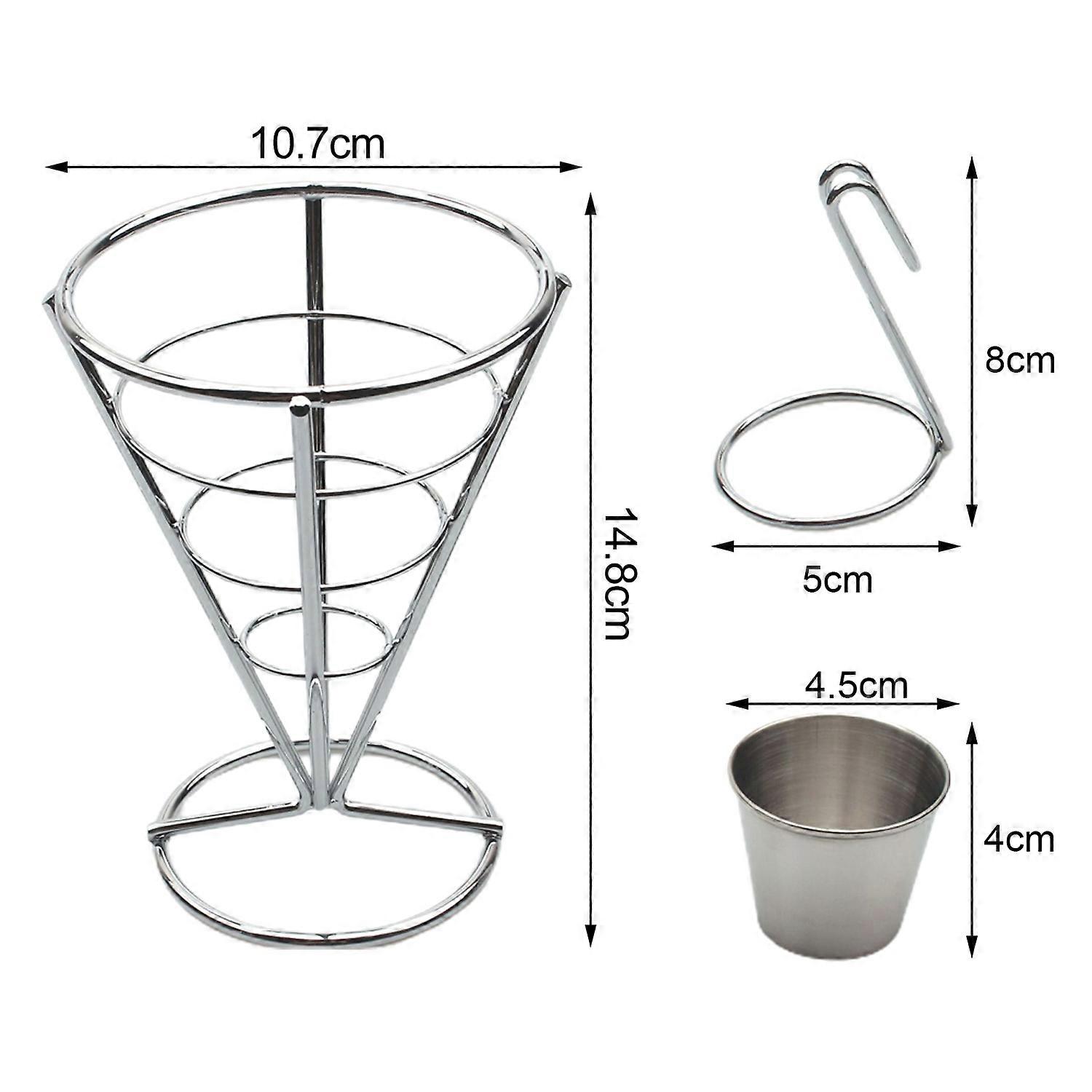 French Fries Stand Durable Metal Chip Rust-proof Hollow Out with Cup ...