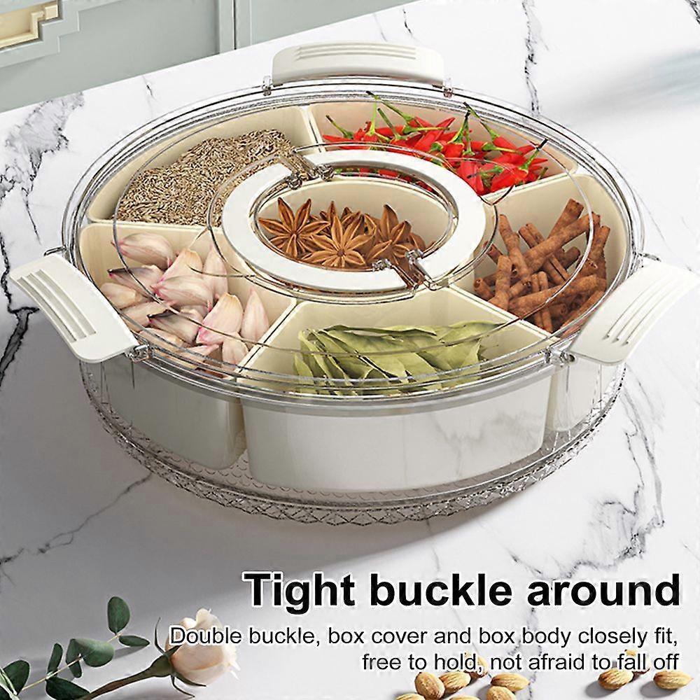 Rotating Fruit Plate Snack Spinner with 6 Compartments Food-Grade ...