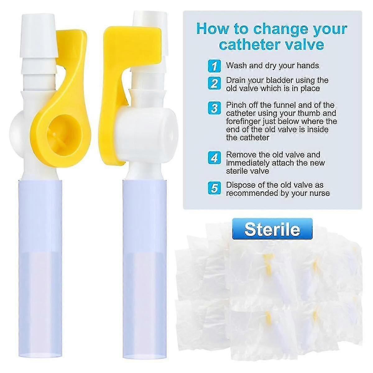 15 Pack Catheter Valve Individually Package Urine Drainage Catheter Bag ...