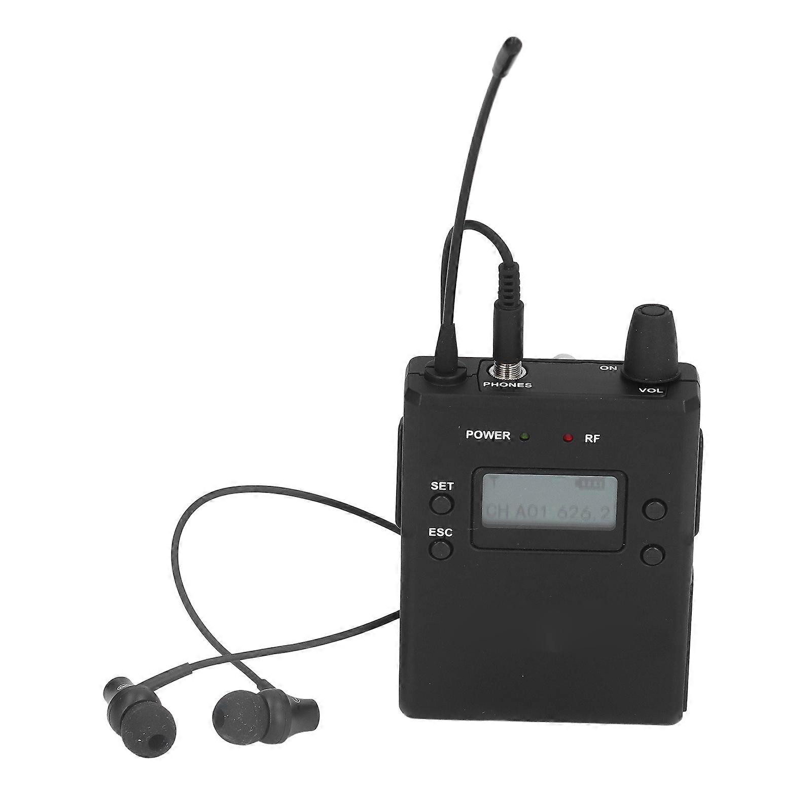 Wireless Ear Monitor 626 to 662MHz Stereo Bodypack Monitoring Receiver ...