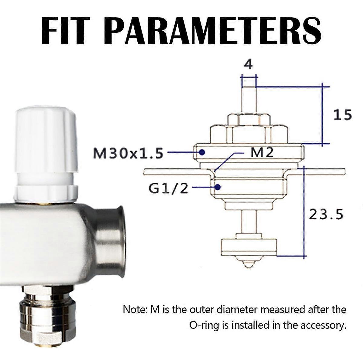 Underfloor Heating Manifold, Pack of 6 Return Pin Valve Core M30 X 1.5 ...