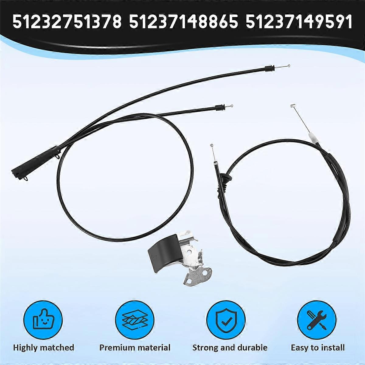 Car Hood Release Cables and Handle Set for Mini Cooper R55 R56 R57 ...