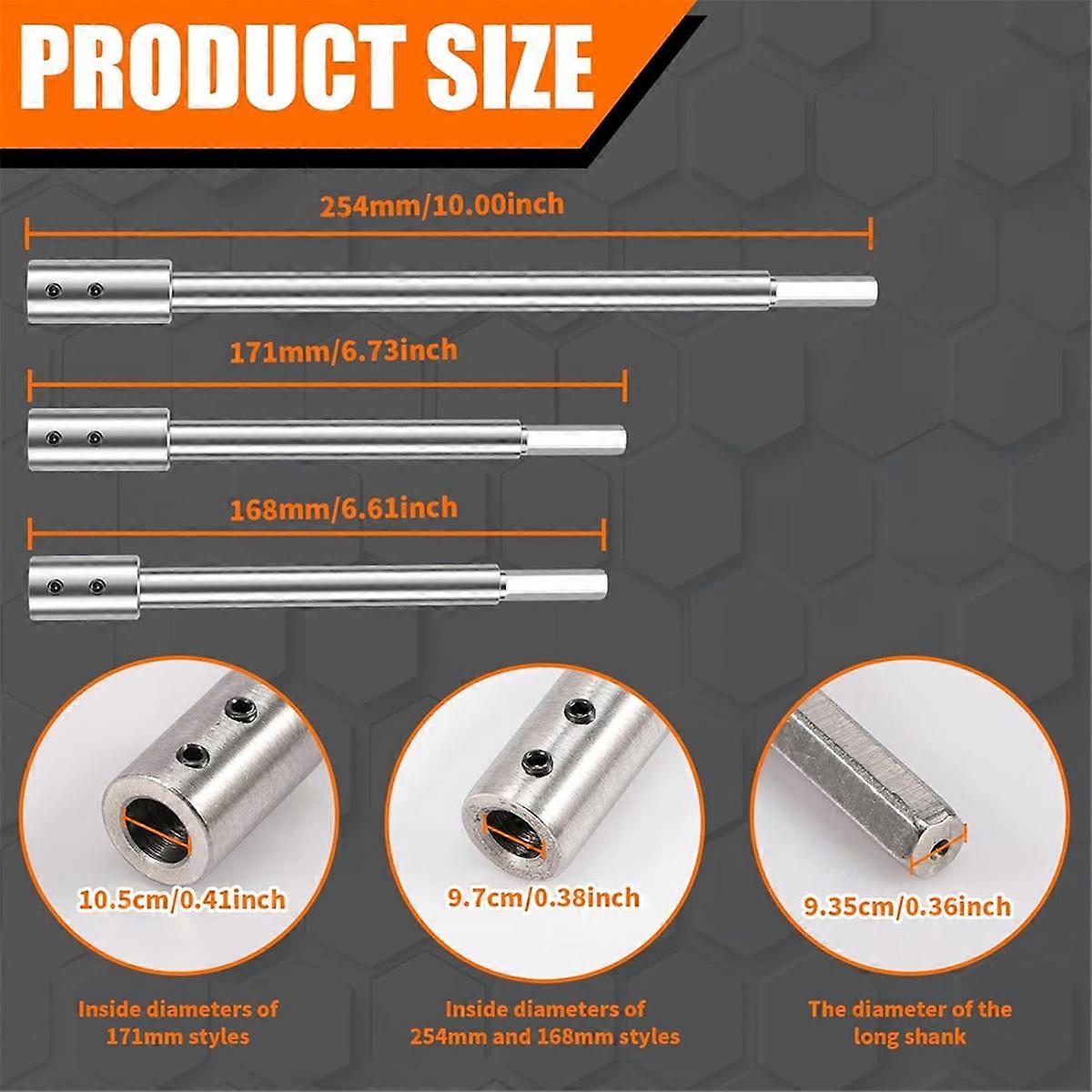 Forstner Bit Extension for 3/8Inch Round Shank, High-Carbon Steel Wood ...