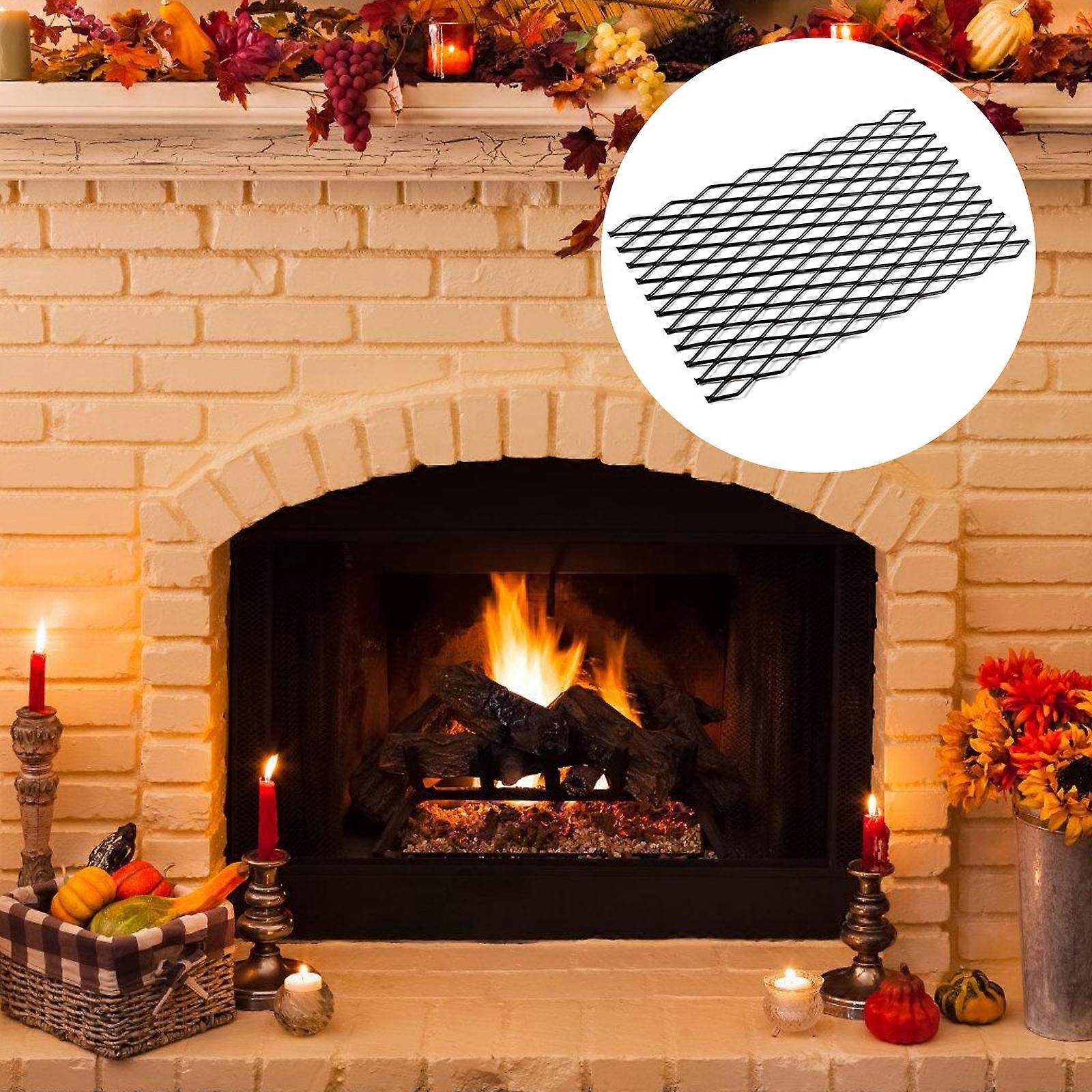Wood Stove Grate Fireplaces Ember Retainer Mesh Heavy Duty Steel ...