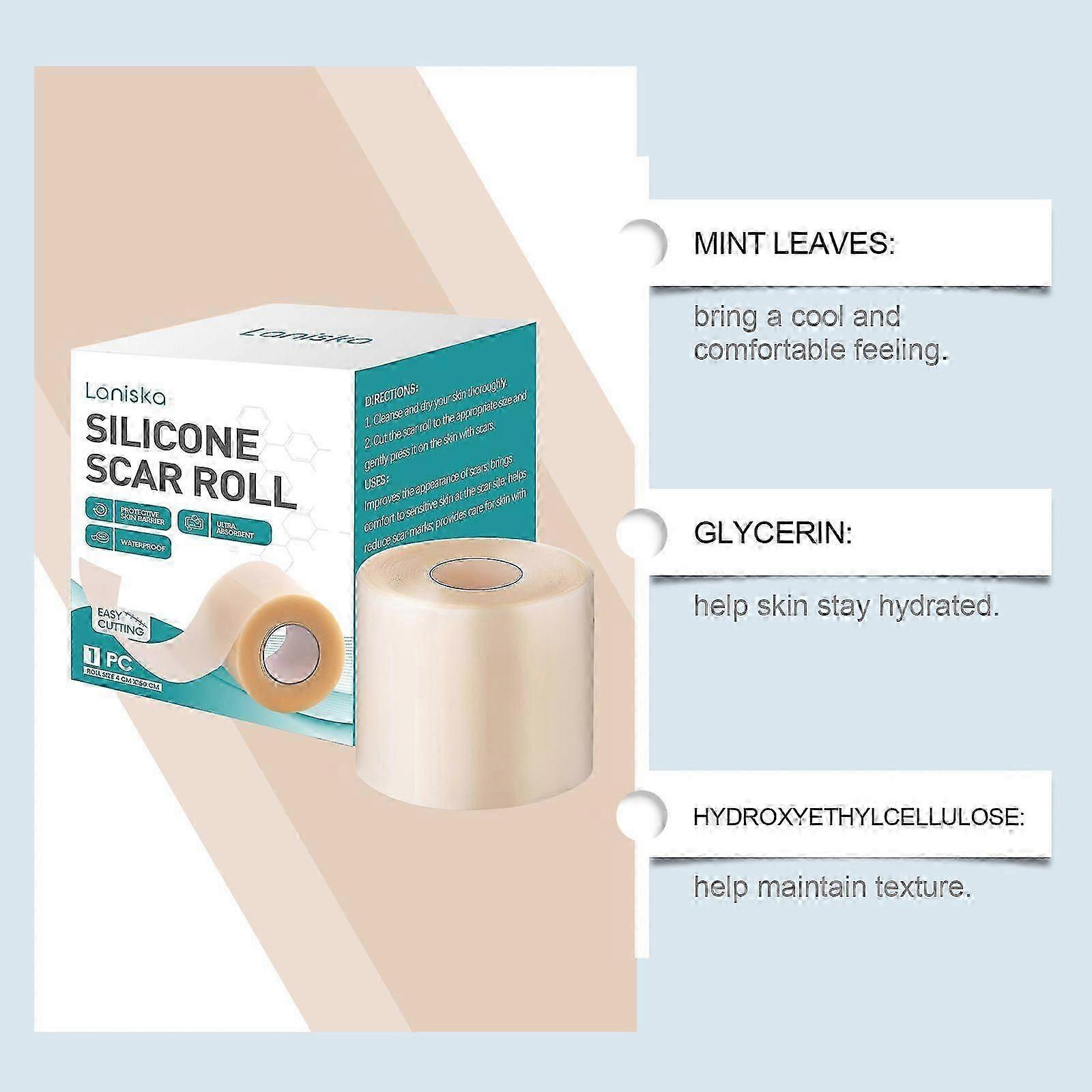 Silicone Scar Roll, Hydrocolloid, Self-Adhesive, for Burn Blister Acne ...