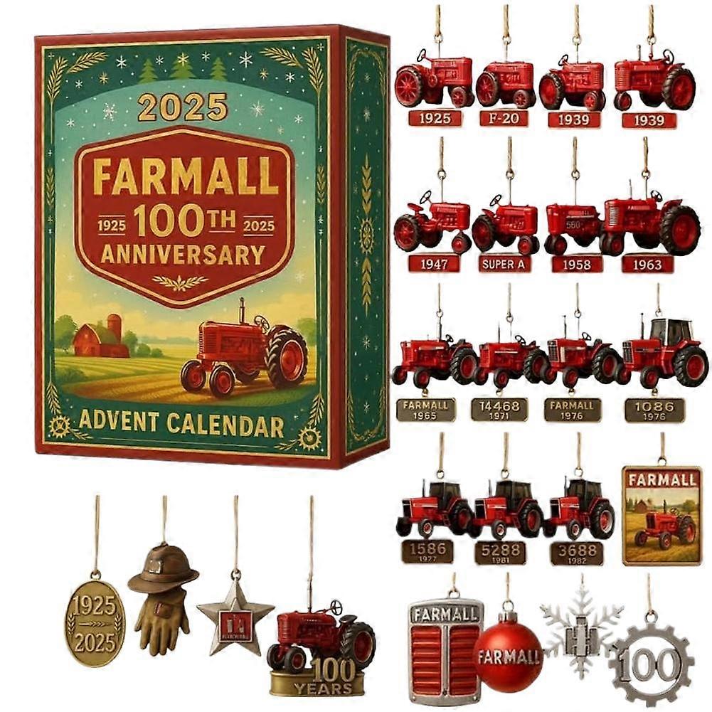 2025 Farmall 100th Anniversary Christmas Tree Decoration 2D Double ...