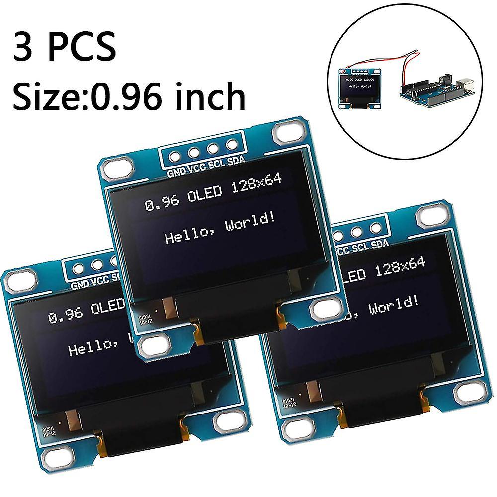 3 pièces Oled Module 128x64 Pilote Iic Serial Self-luminous Display ...