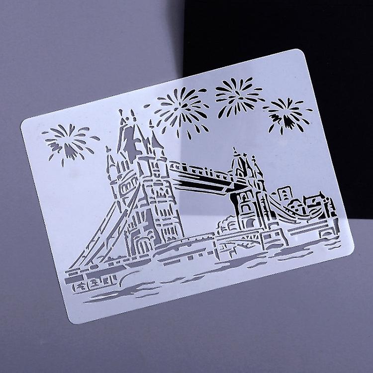 10 Pcs 2 London Bridge Construction Series Painting Template Theme City ...
