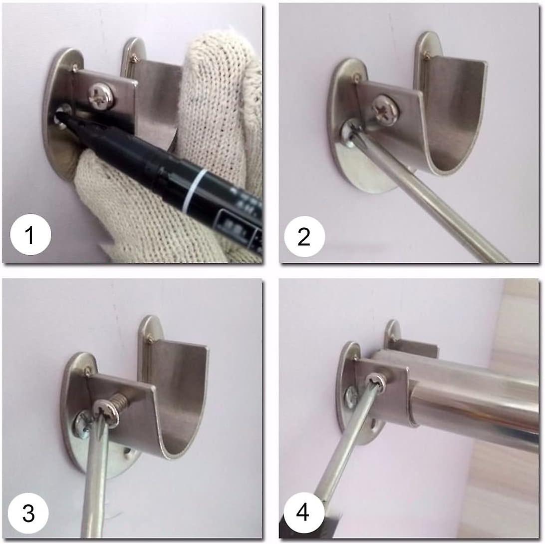Curtain Rod Bracket U Shaped Sockets Hanger Rod End Closet Rod End for ...