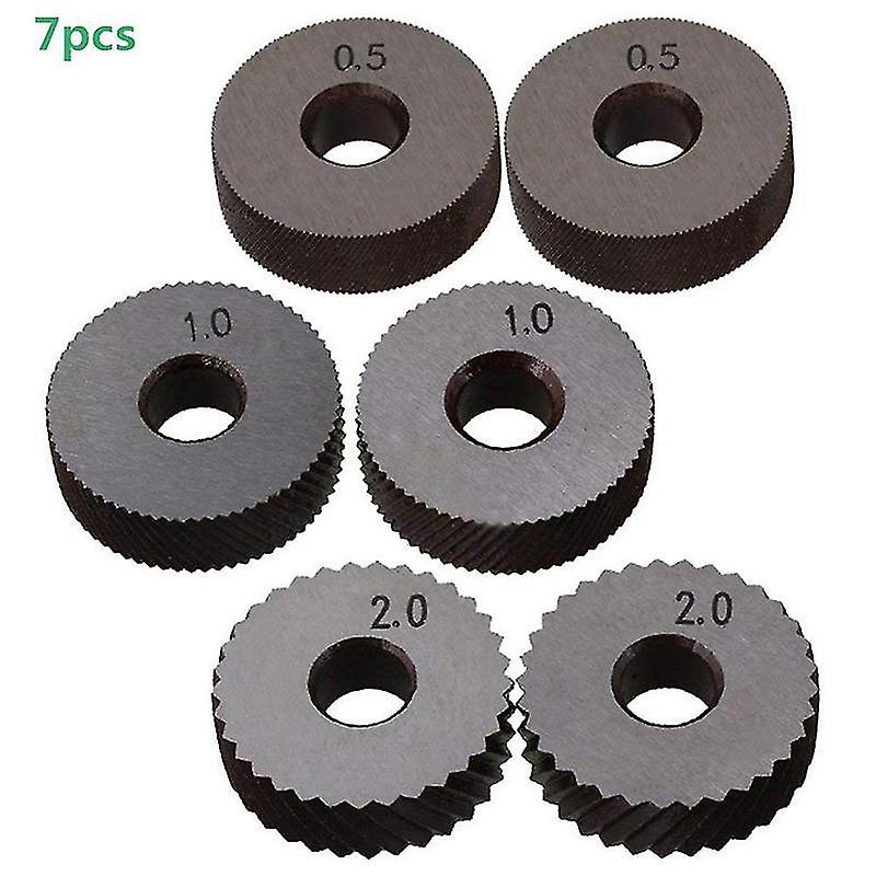 7 Pcs Double Wheel Knurling Tool Set 0.5mm 1mm 2mm Linear Wheel Set ...