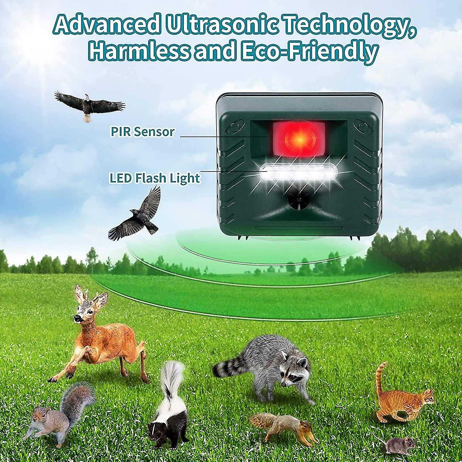 Outdoor Bird Repeller Ultrasonic Animal Repellent Outdoor Ultrasonic ...