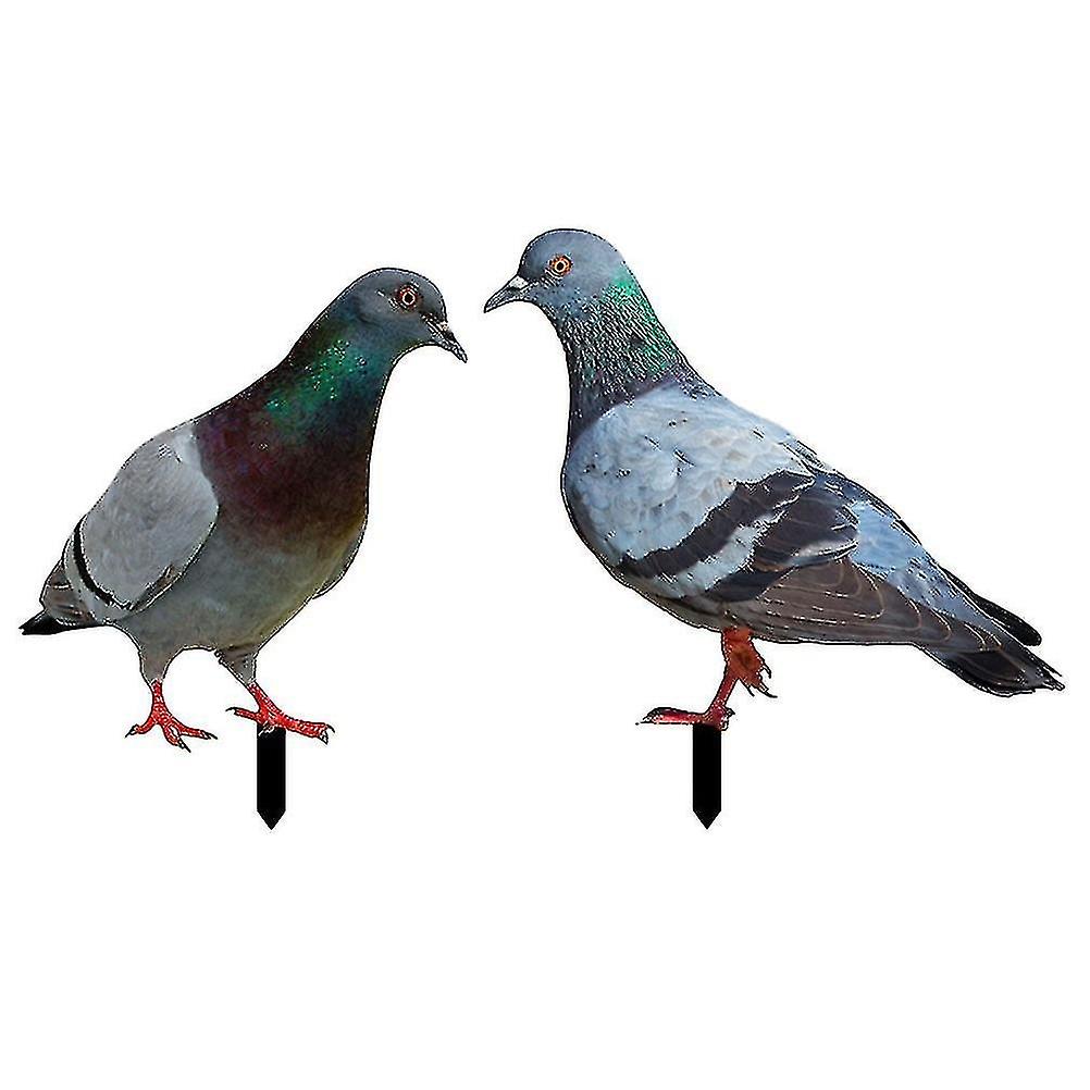 2pcs pigeon garden stakes decorative ground insert realistic pigeon ...