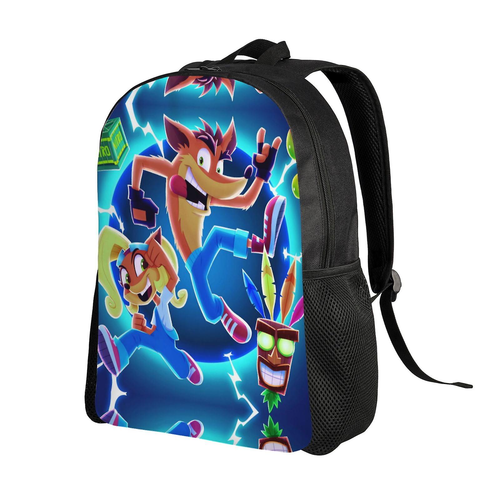Crash Bandicoot Cartoon Backpack Daypack for Work Anime Bag Notebook ...