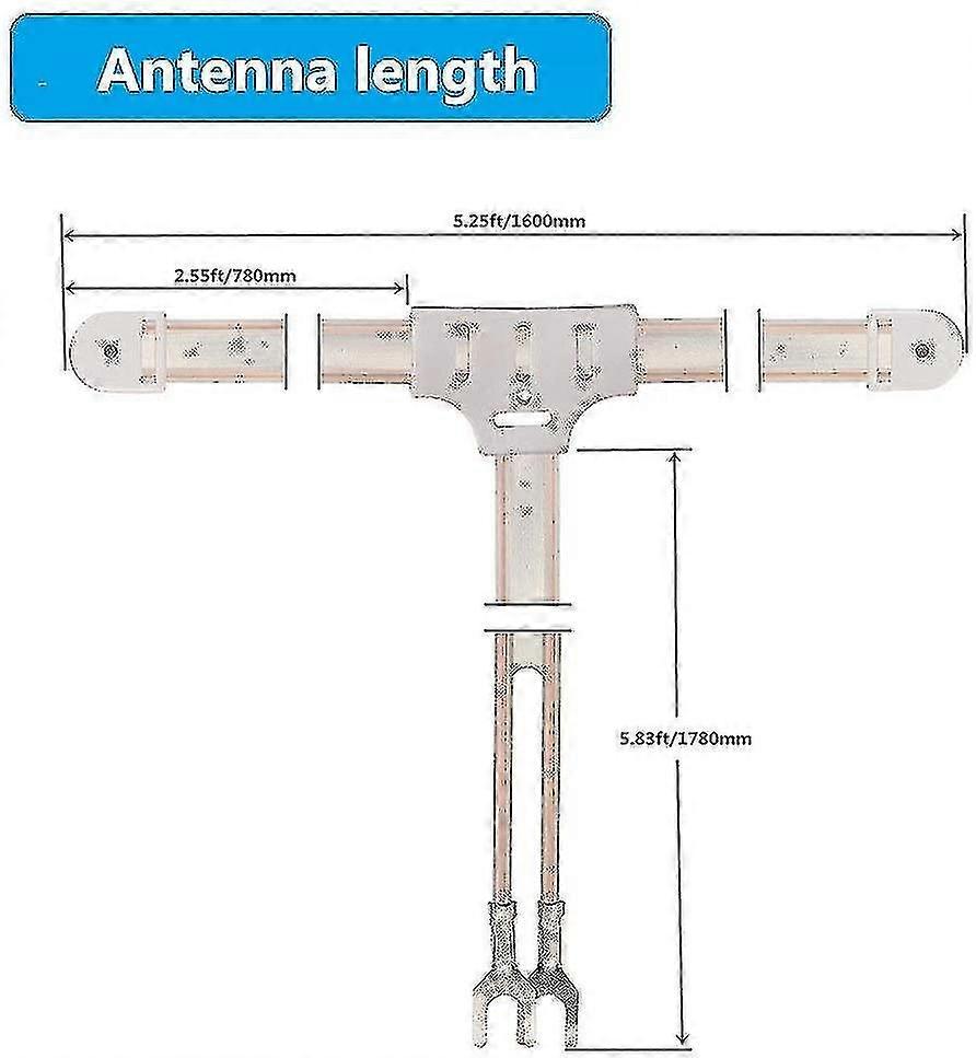 300 Ohm Fm Antenna T Shape Dipole Radio Ant With Spade Terminal ...