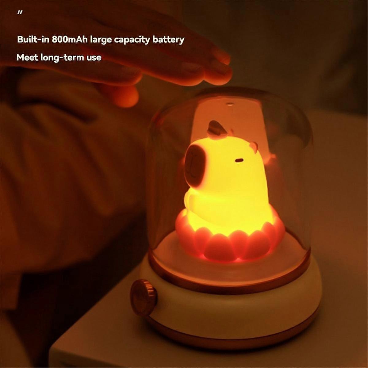 Good Luck Lotus Capybara Lamp Cartoon Capibala Night Light Girl ...