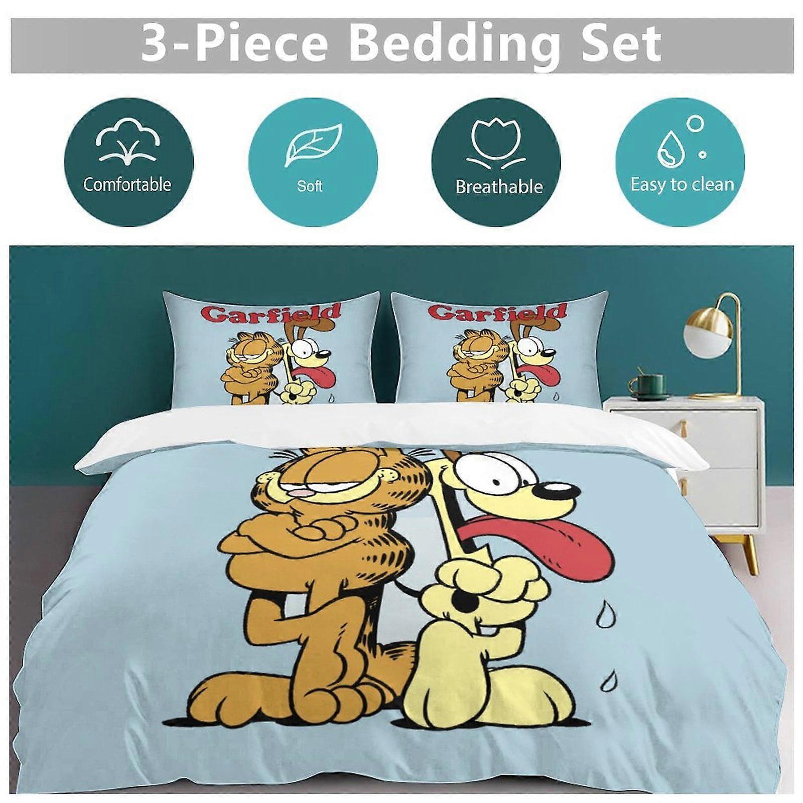 x358 Garfield Bed Duvet Cover Microfiber Bedding Sets 3D Printed ...
