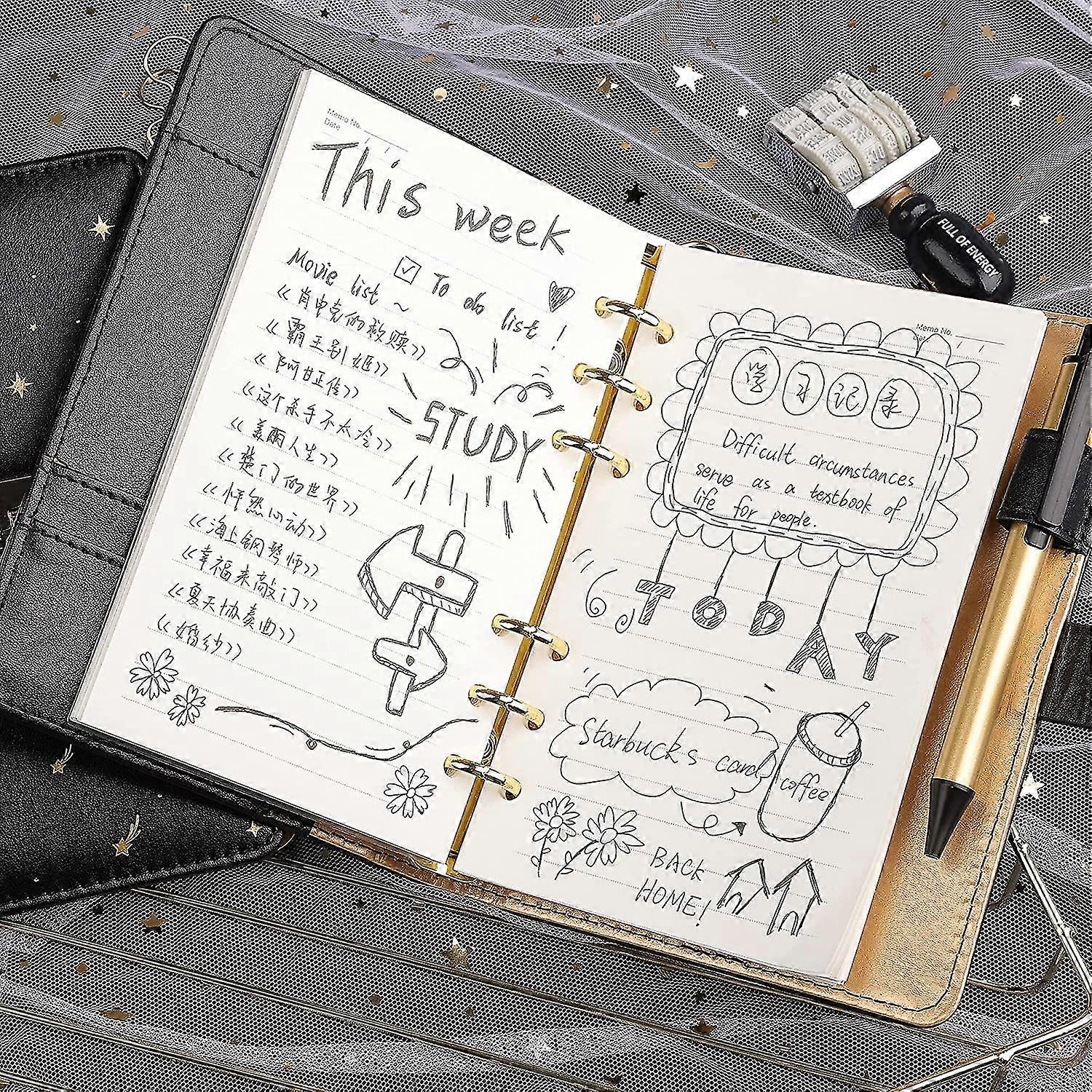 Leather Journal With Lock, Refillable Paper Binder Password Diary ...