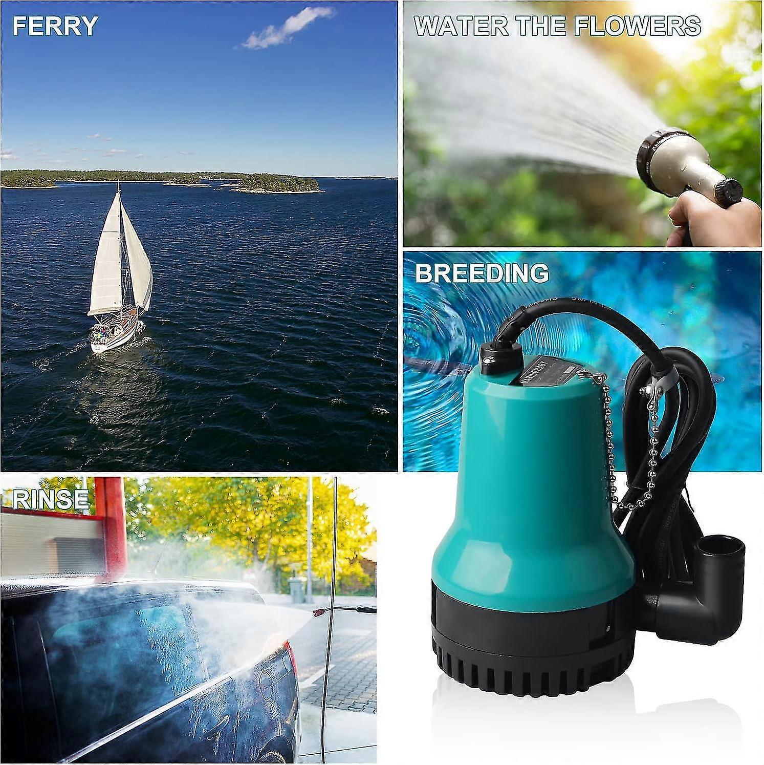 Water Pump Basement Vacuum Pump Dc 12v 50w 4200l/h Submersible Well ...