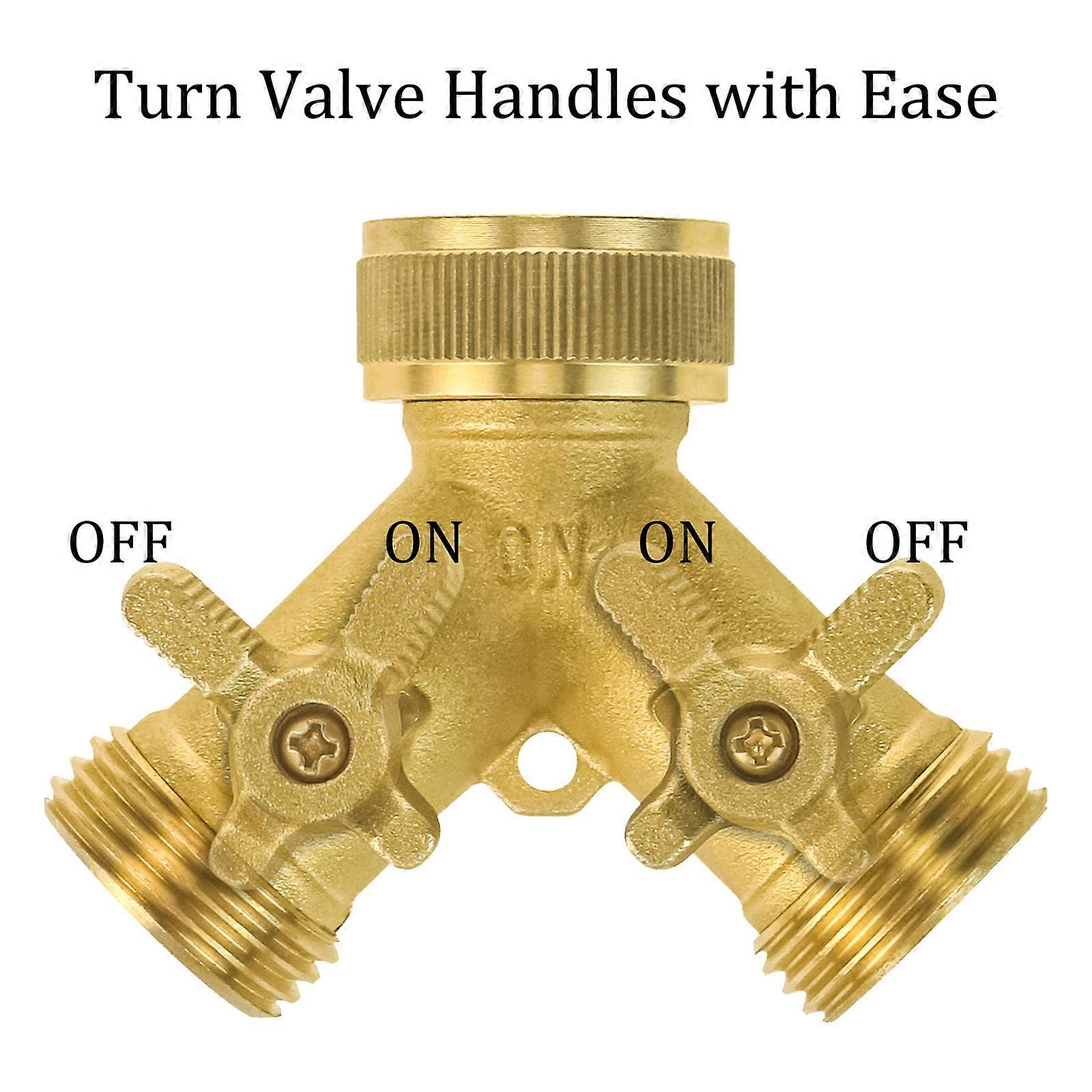 Solid Brass Y Splitter for Hose, Includes Extra Washers and Tape ...