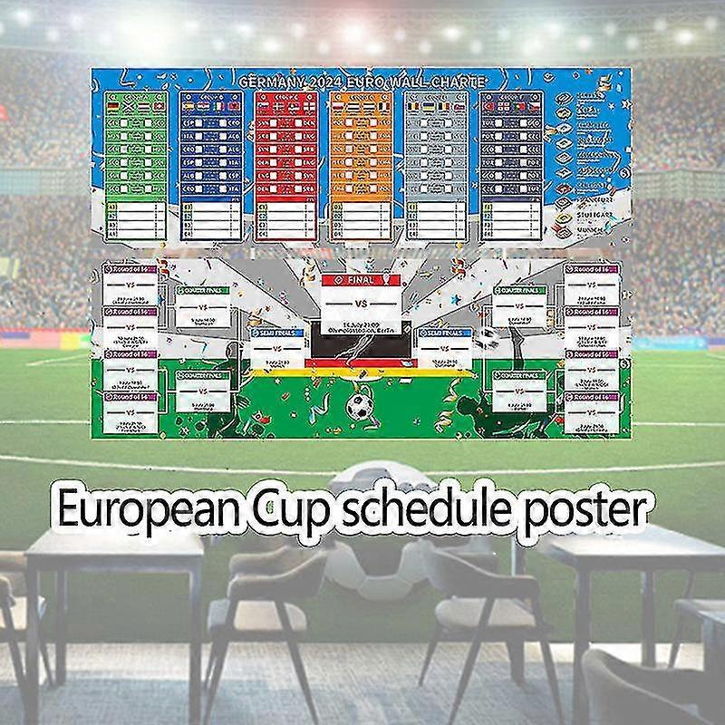 2024 Euro Soccer Wall Chart Schedule Bracket Poster Germany Uk Wallchar ...