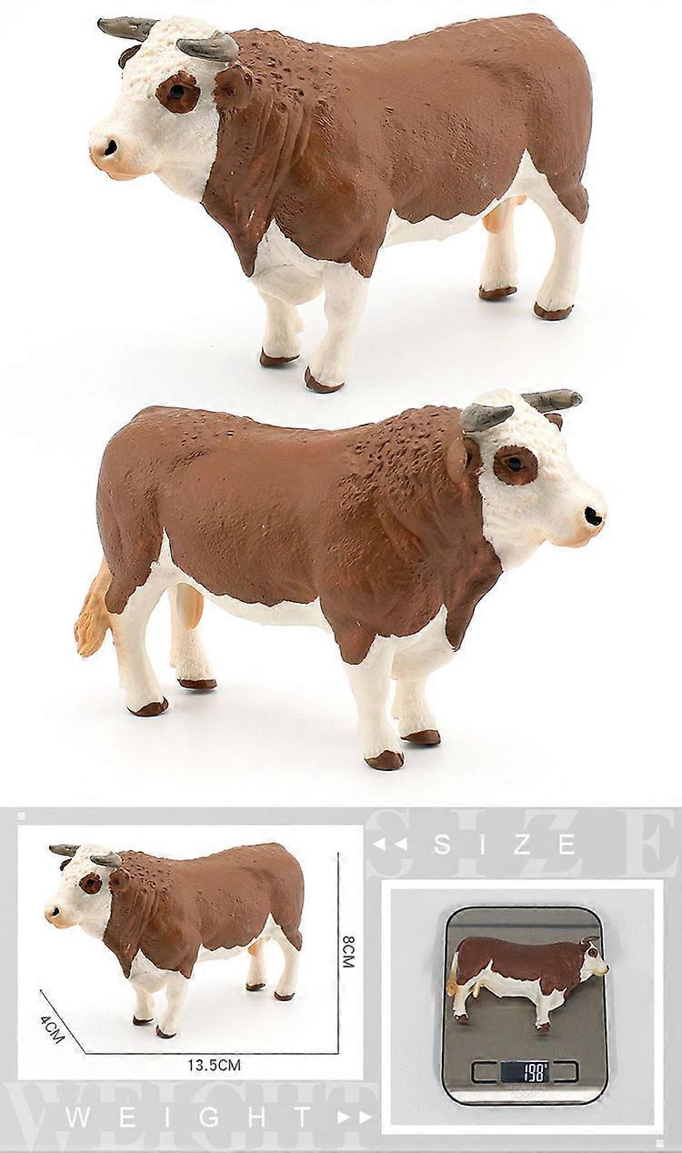 Mini Farm Animals Cattle Figures Set PVC Cow Bull Figurines Model ...