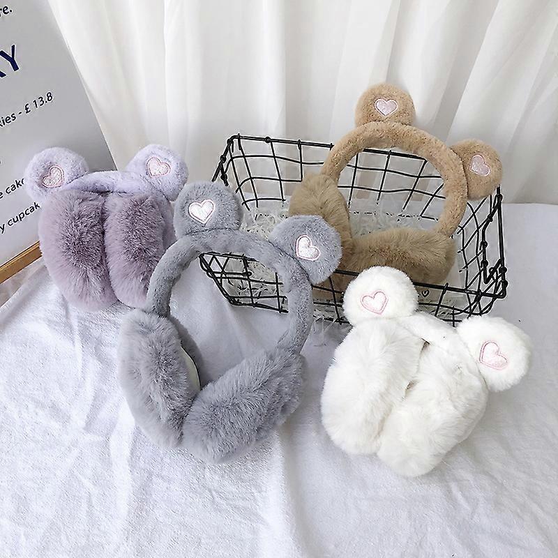 Ear muffs winter made of soft plush girls boys warming ear muffs with ...