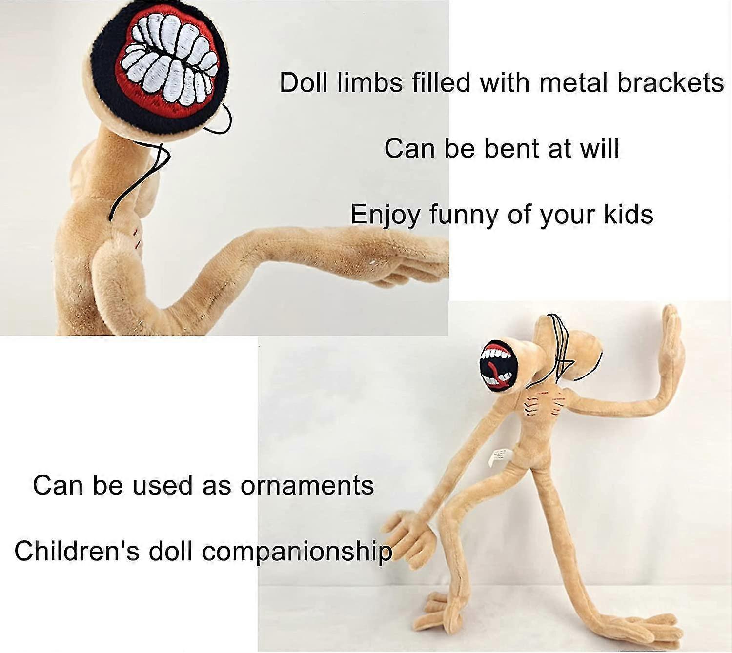 Double Head Plush Toy Siren Head Stuffed Doll Bendable Fearful Monster ...