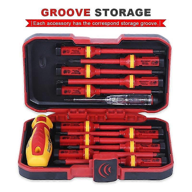 1000v Insulated Screwdriver Set Slotted Phillips Screw Bits Non-slip ...