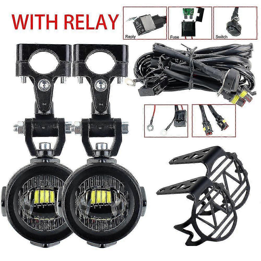 Exquisite Motorcycle Fog Light Led Lamp Assembly Auxiliary Lights Bracket Holder Cover Wire For ...