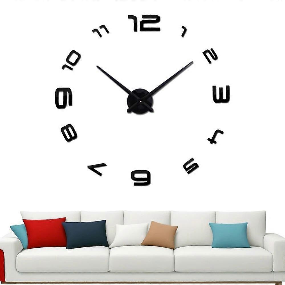 FASHION CITY Large 3D DIY Wall Clock Frameless Mirror Surface Big Wall ...