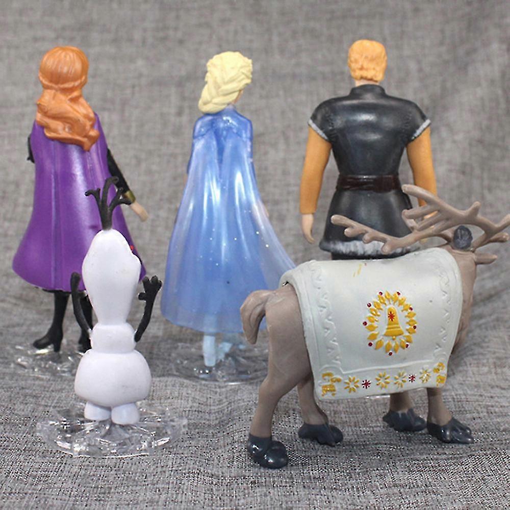 5Pcs Frozen Princess Cake Toppers Elsa Olaf Anna Figures Set Ornament ...