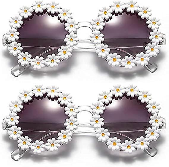 Retro Daisy Sunglasses For Women Flower Round Fashion Disco Festival ...
